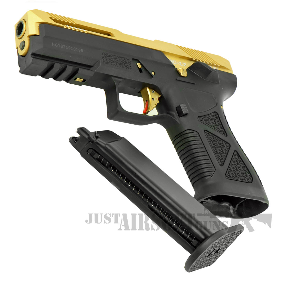 HG182 AG17 Scorpion Gas Airsoft Pistol Gold - Just Airsoft Guns