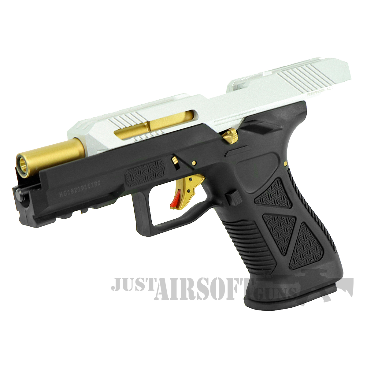 HG182 AG17 Scorpion Gas Airsoft Pistol Silver - Just Airsoft Guns
