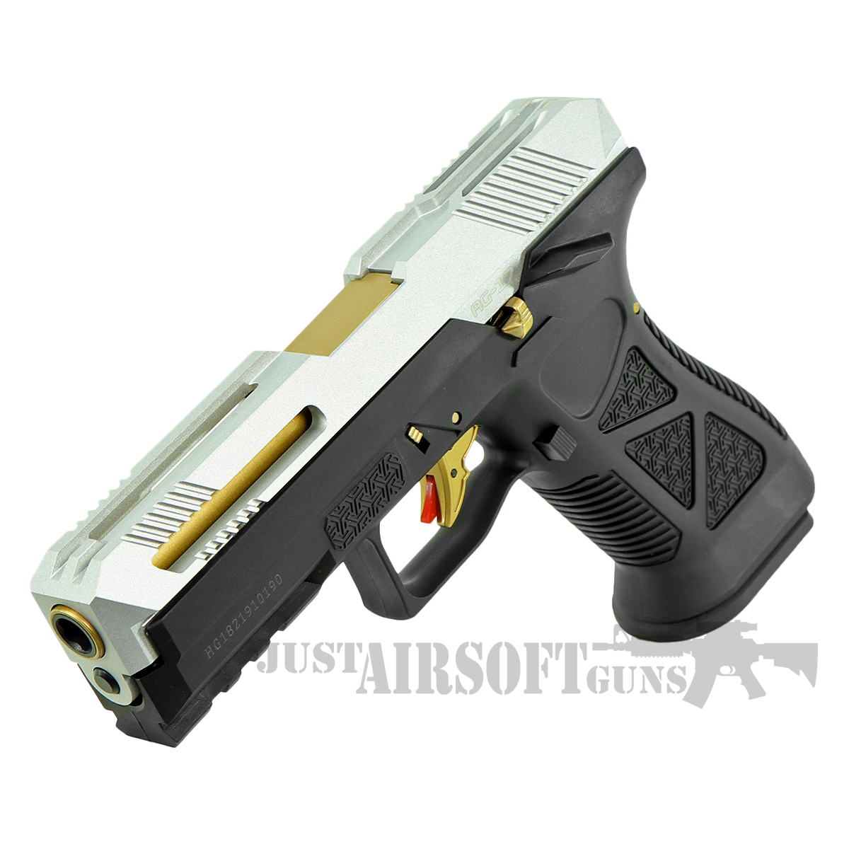 HG182 AG17 Scorpion Gas Airsoft Pistol Silver - Just Airsoft Guns